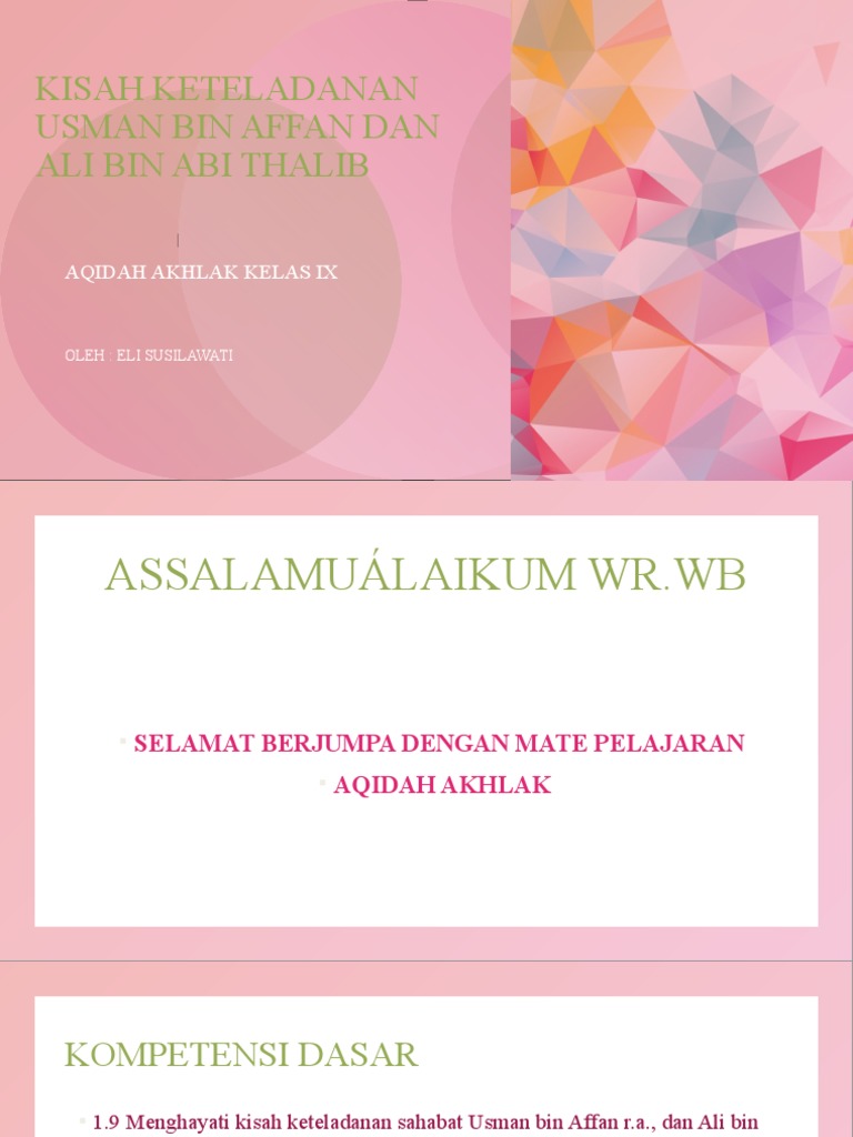 Kisah Keteladanan Usman Bin Affan Dan Ali Bin | PDF