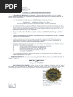 PLDT Sample Affidavit | PDF | Affidavit | Service Industries