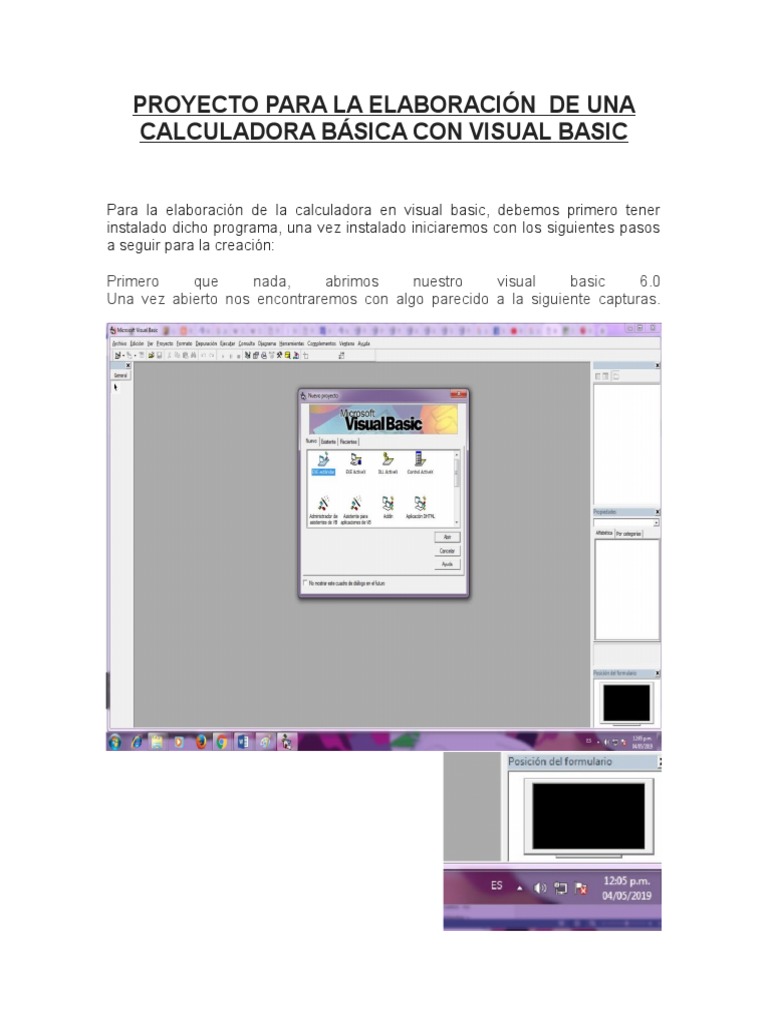 Proyecto para La Elaboración de Una Calculadora Básica Con Visual Basic ...