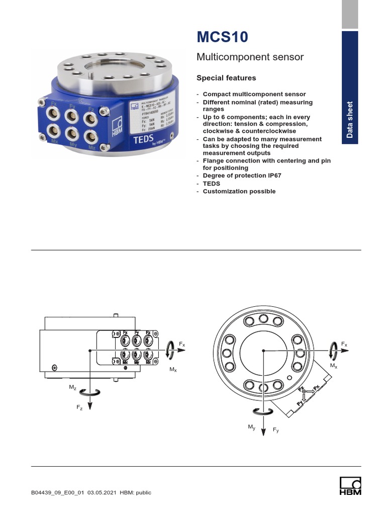 MCS10 Multicomponent Sensor Data Sheet | PDF | Stiffness ...