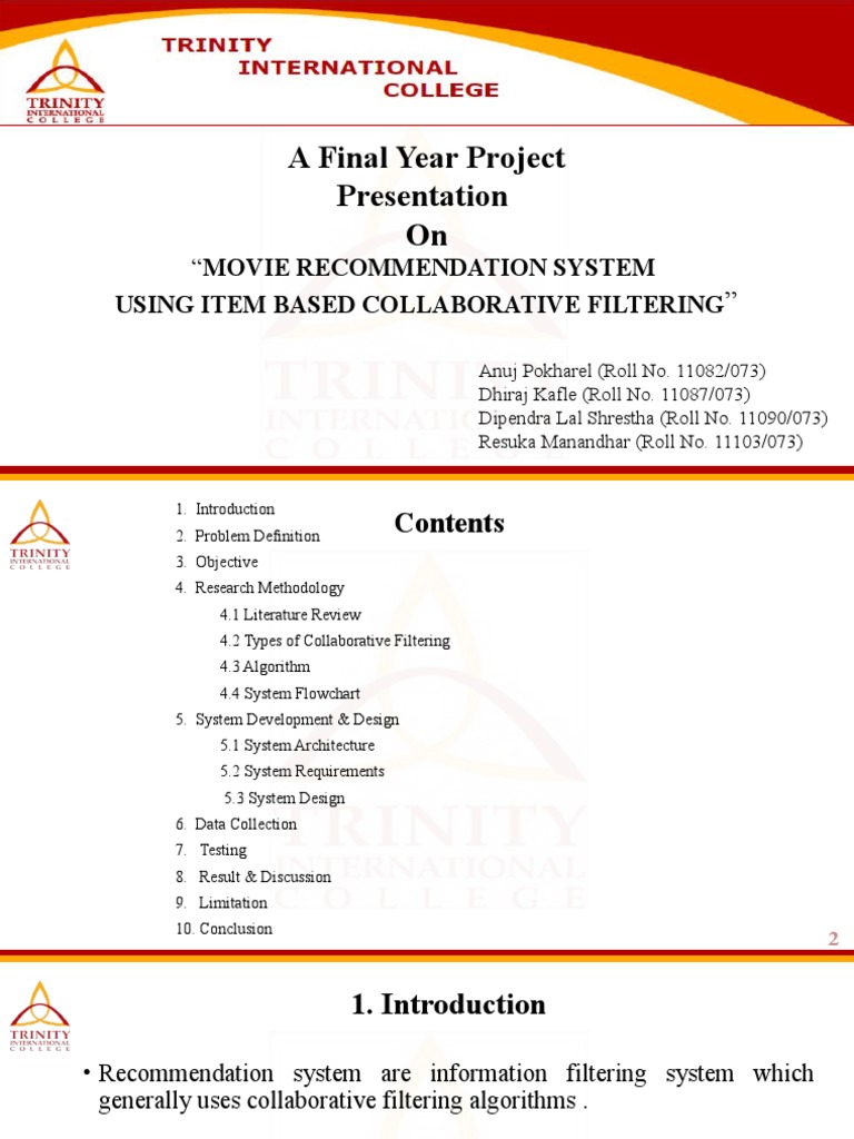 Movie Recommendation System Report | PDF | Computing | Information Science