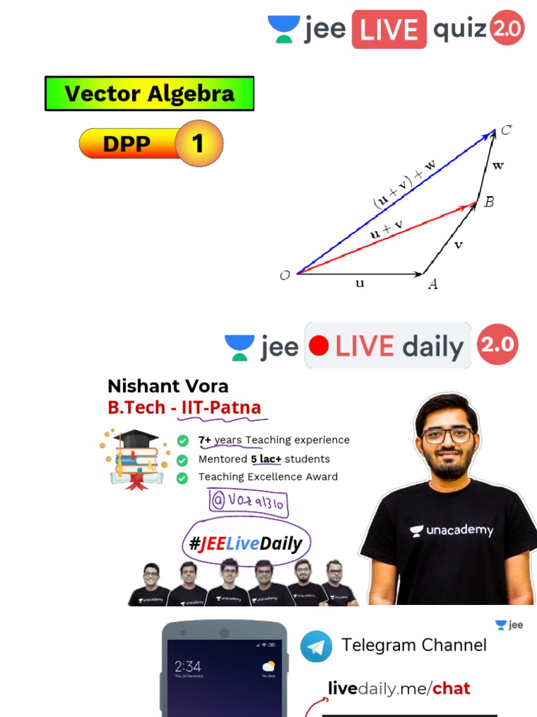 DPP1 - (JEE 2.0) - Vector Algebra | PDF | Rectangle | Euclidean Geometry