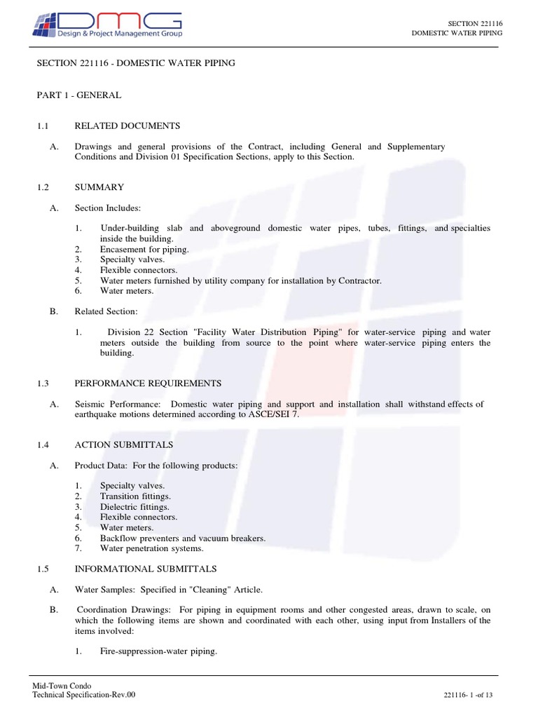 Domestic Water Piping | Download Free PDF | Pipe (Fluid Conveyance ...