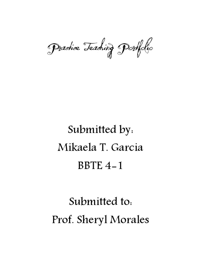 Practice Teaching Portfolio | PDF | Teaching Method | Teachers