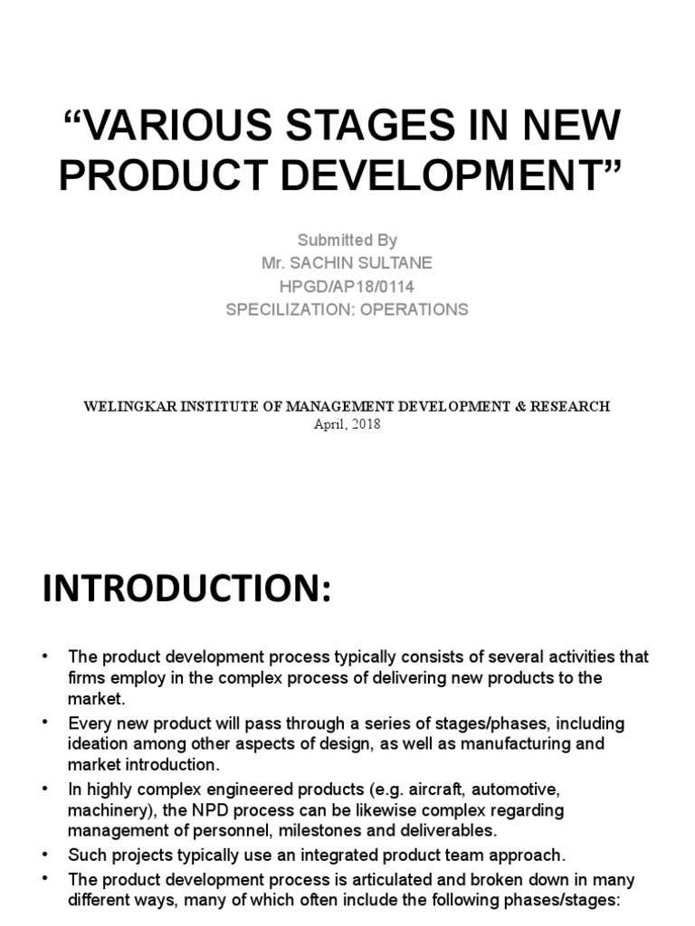 Various Stages in New Product Development | PDF | New Product ...