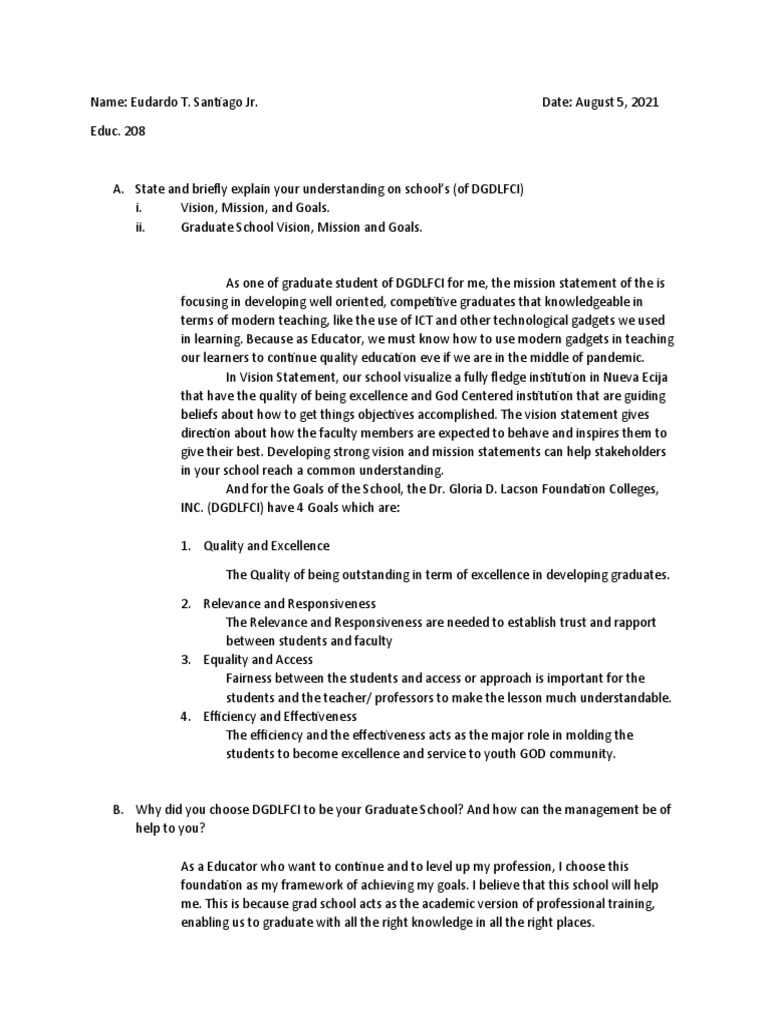 Educ 208 - Eduardo T. Santiago JR | PDF | Community | Teachers