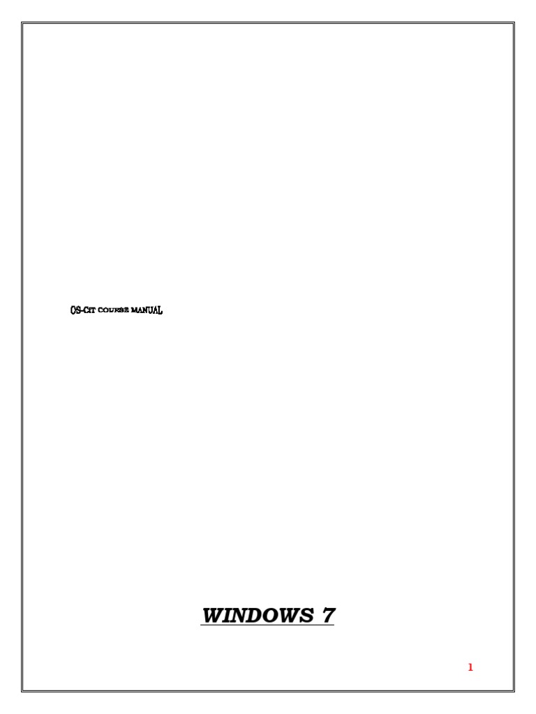 Os Cit Manual | PDF | Operating System | Windows 7