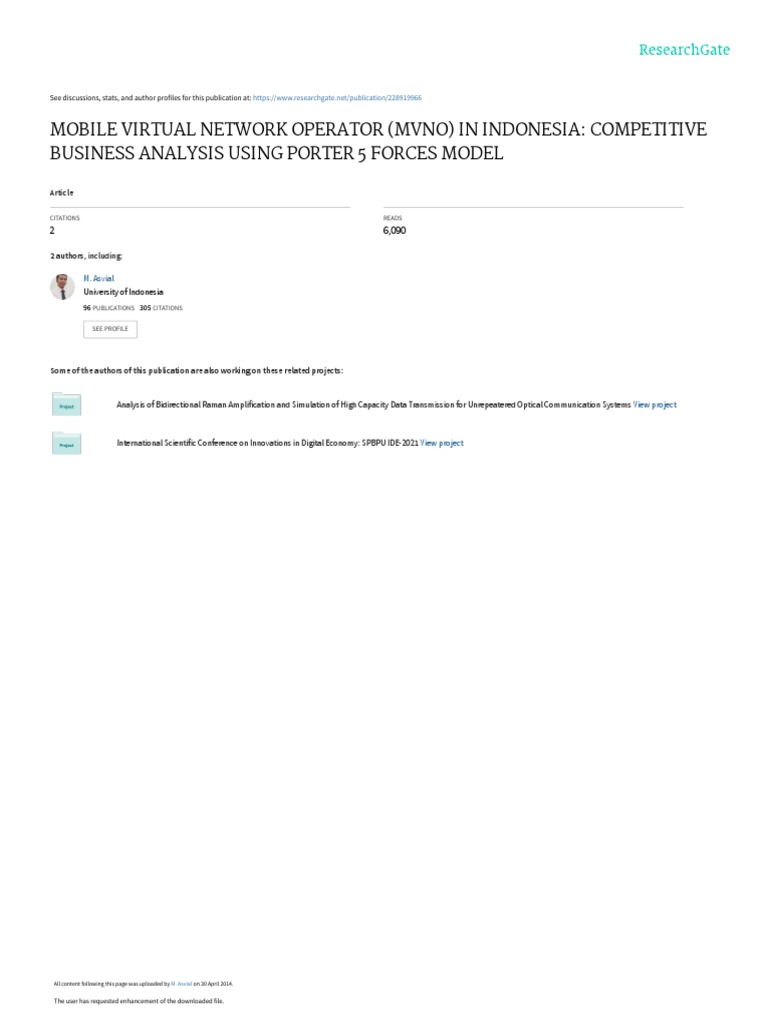 Mobile Virtual Network Operator (Mvno) in Indonesia: Competitive ...