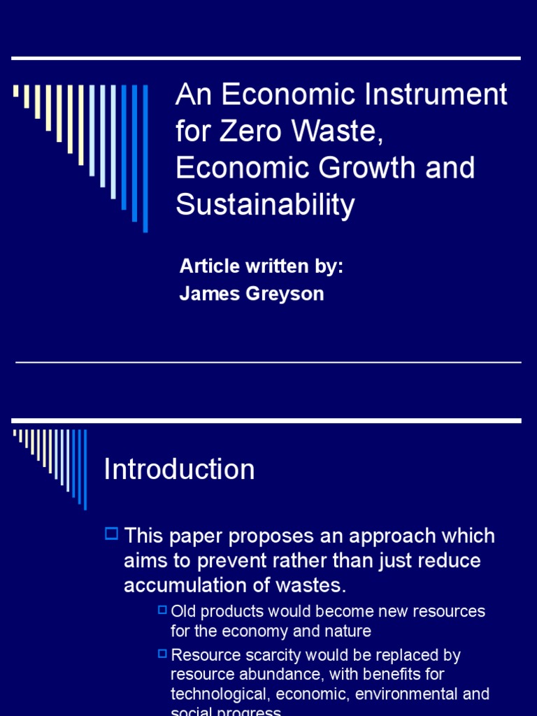 An Economic Instrument For Zero Waste, Economic V.2 | PDF | Recycling ...