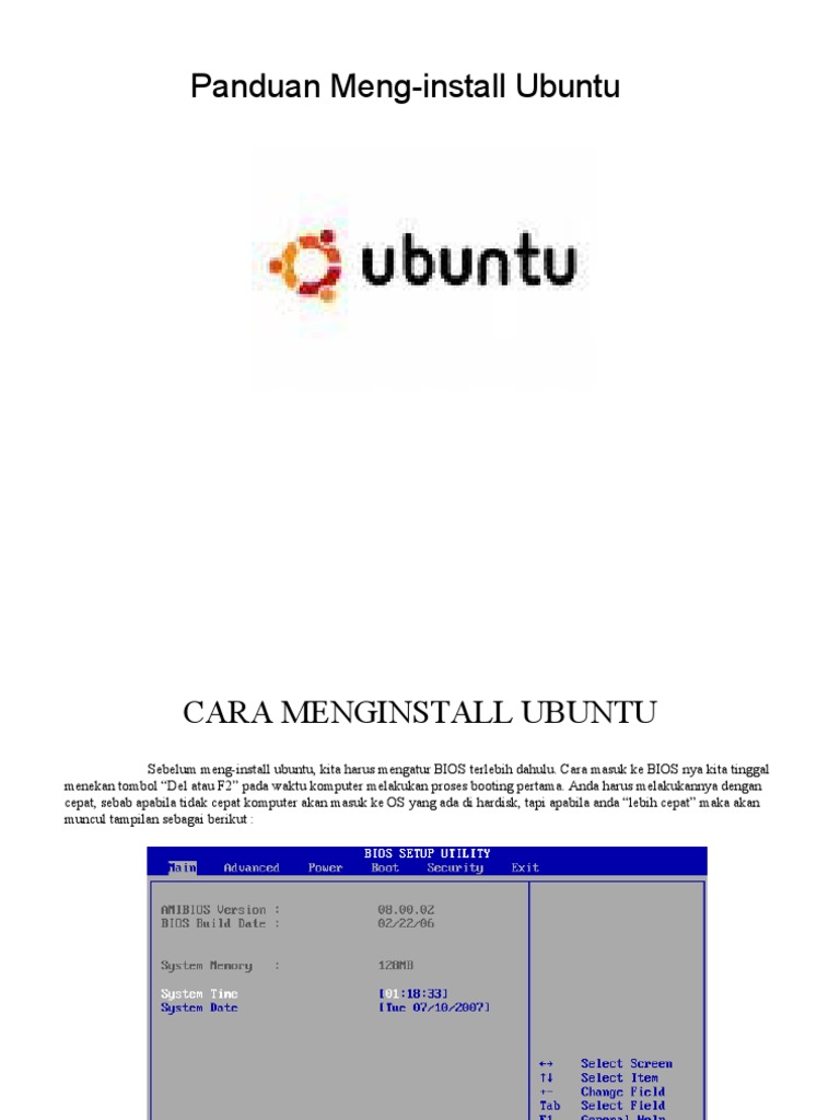 Cara Menginstall Ubuntu | PDF