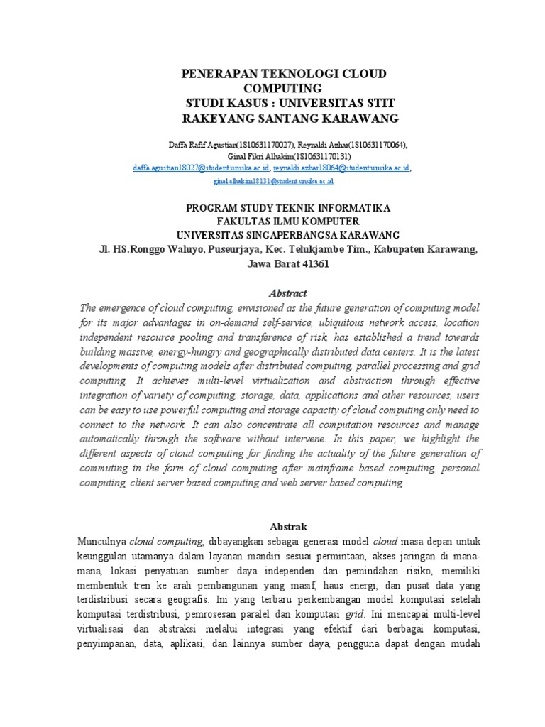 UAS Cloud COmputing | PDF