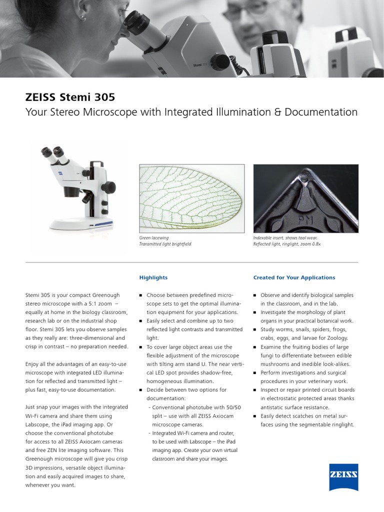 ZEISS Stemi 305: Your Stereo Microscope With Integrated Illumination ...