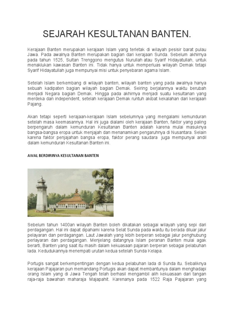 Sejarah Kesultanan Banten | PDF