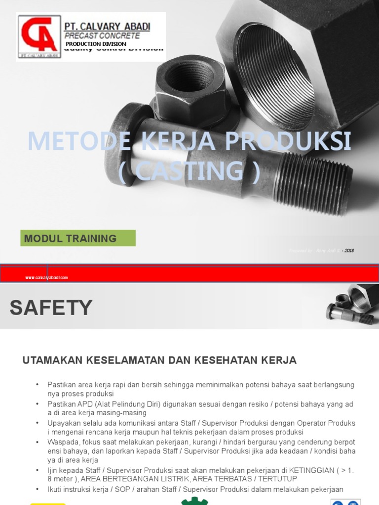 Metode Kerja Produksi (Casting) | PDF