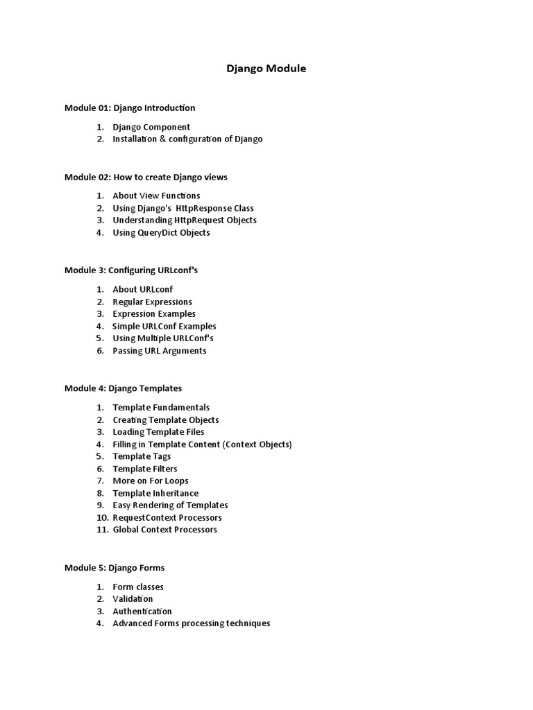 Module 01: Django Introduction | PDF | Databases | Systems Engineering
