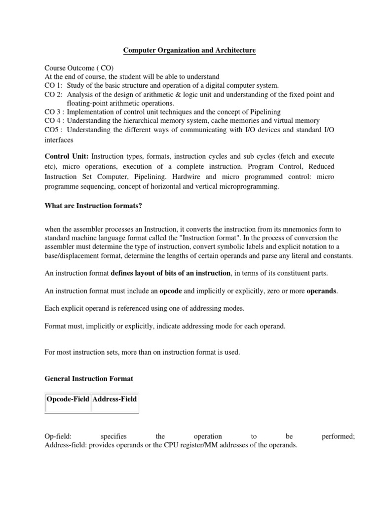 Unit3 Coa Notes | PDF | Central Processing Unit | Digital Electronics