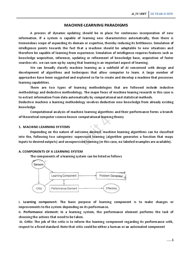 Machine-Learning Paradigms | PDF | Cluster Analysis | Machine Learning