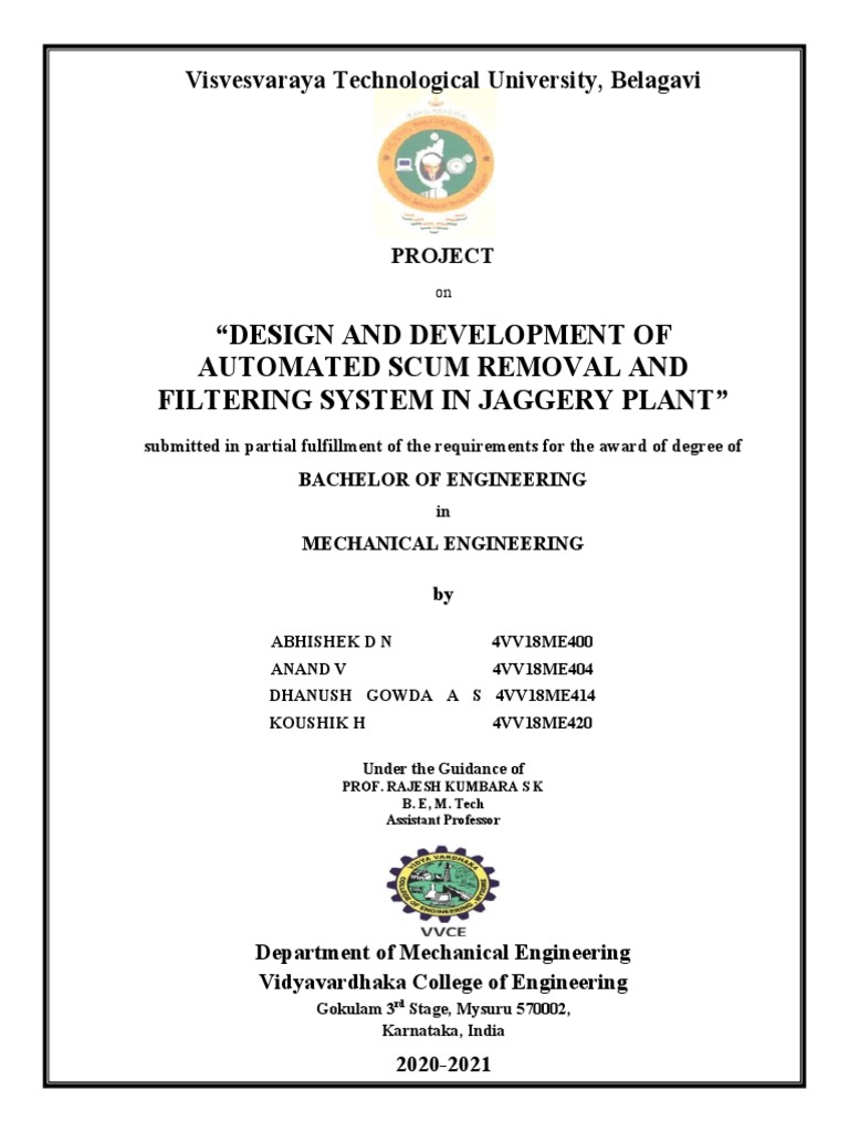Design and Development of Automated Scum Removal and Filtering System ...