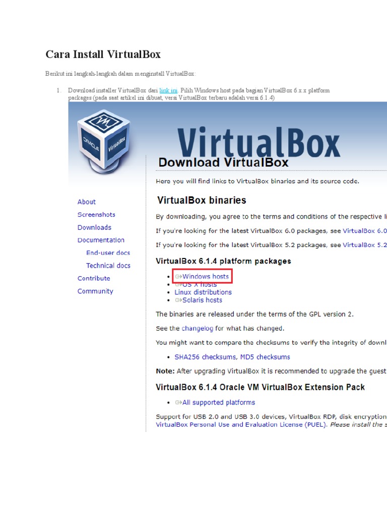 Cara Install Virtualbox: Link Ini | PDF