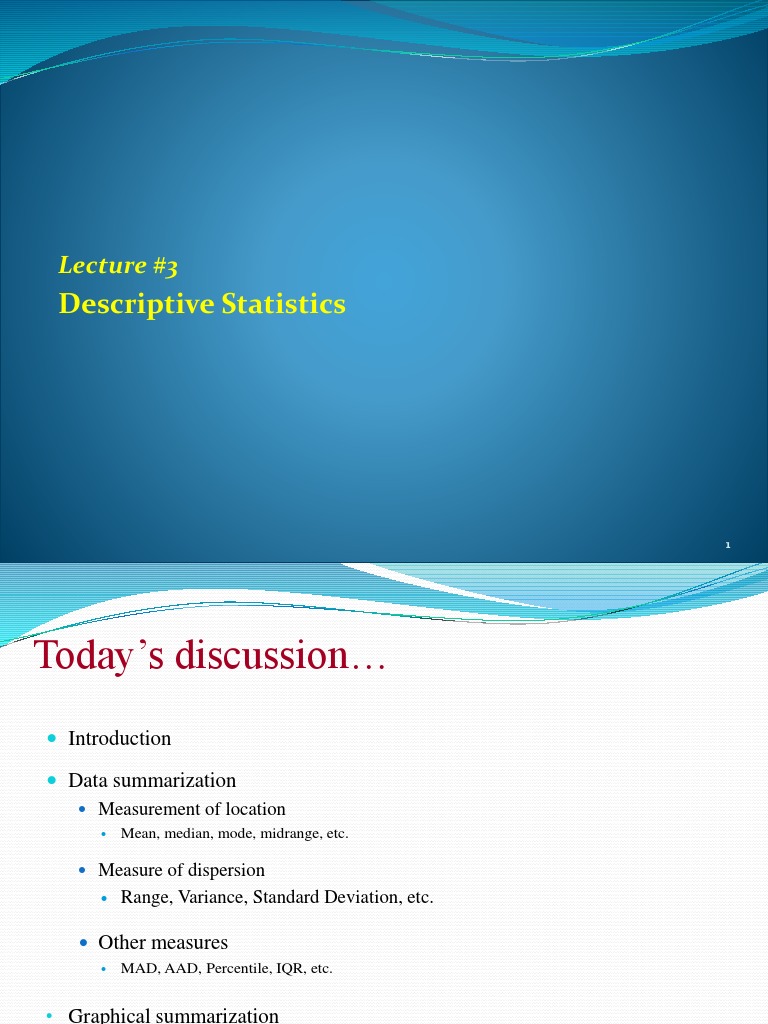 03 Descriptive Statistics | PDF | Mean | Quartile
