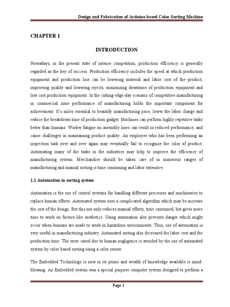 Design And Fabrication Of Arduino Based Color Sorting Machine Pdf Color Automation