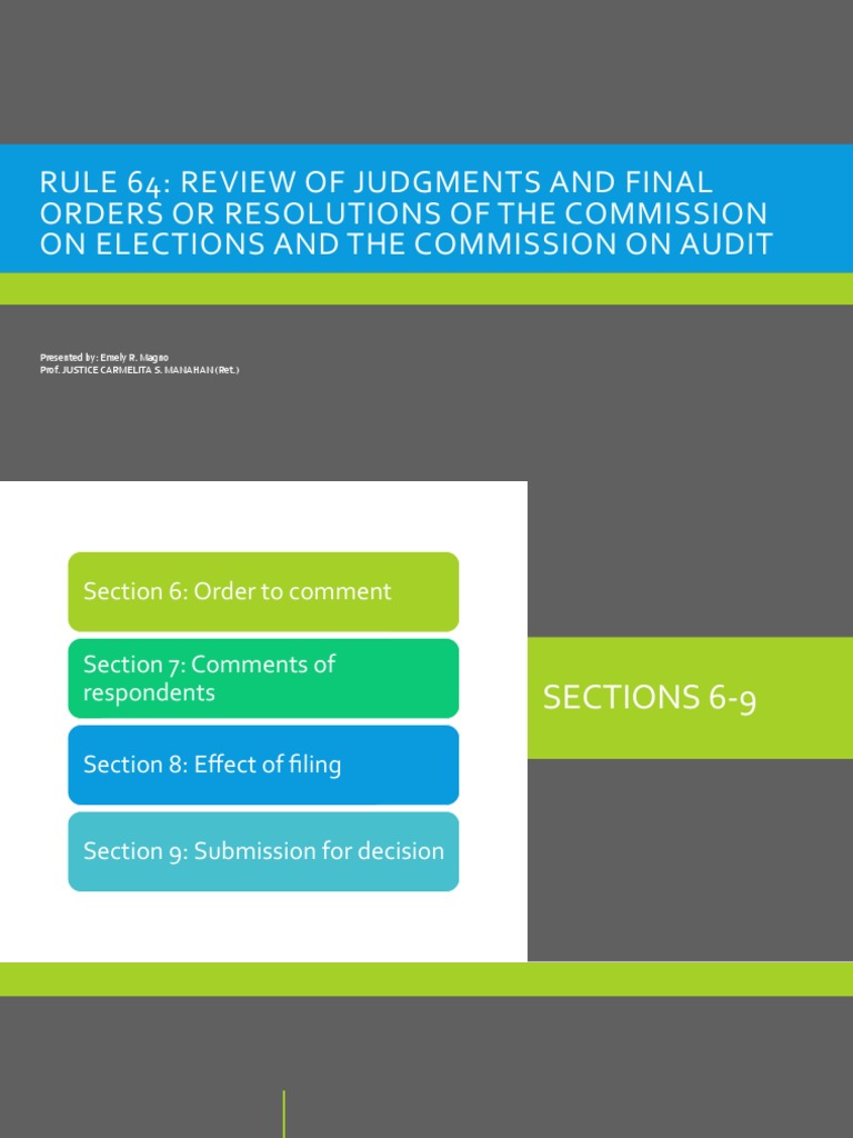 Rule 64, Secs 6-9 - Magno | PDF | Judgment (Law) | Lawsuit