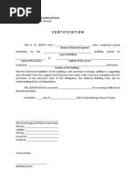Certificate of Annual Electrical Inspection | PDF | Electrician ...