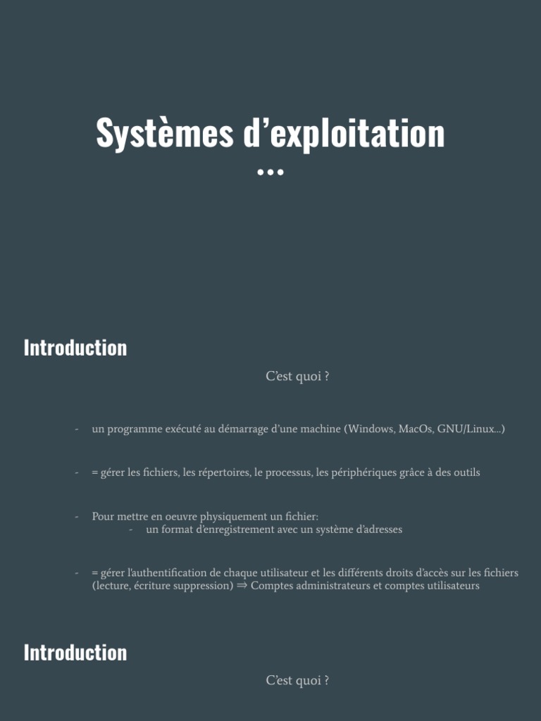 Systèmes D'exploitation | PDF | Linux | Système d'exploitation