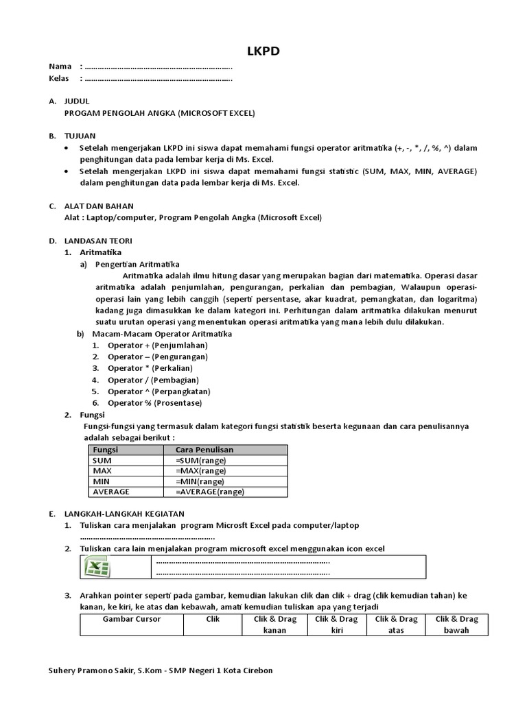 LKPD Pengolah Angka | PDF