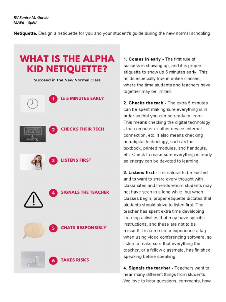 Netiquette Guide for Online Students | PDF | Teachers | Educational ...