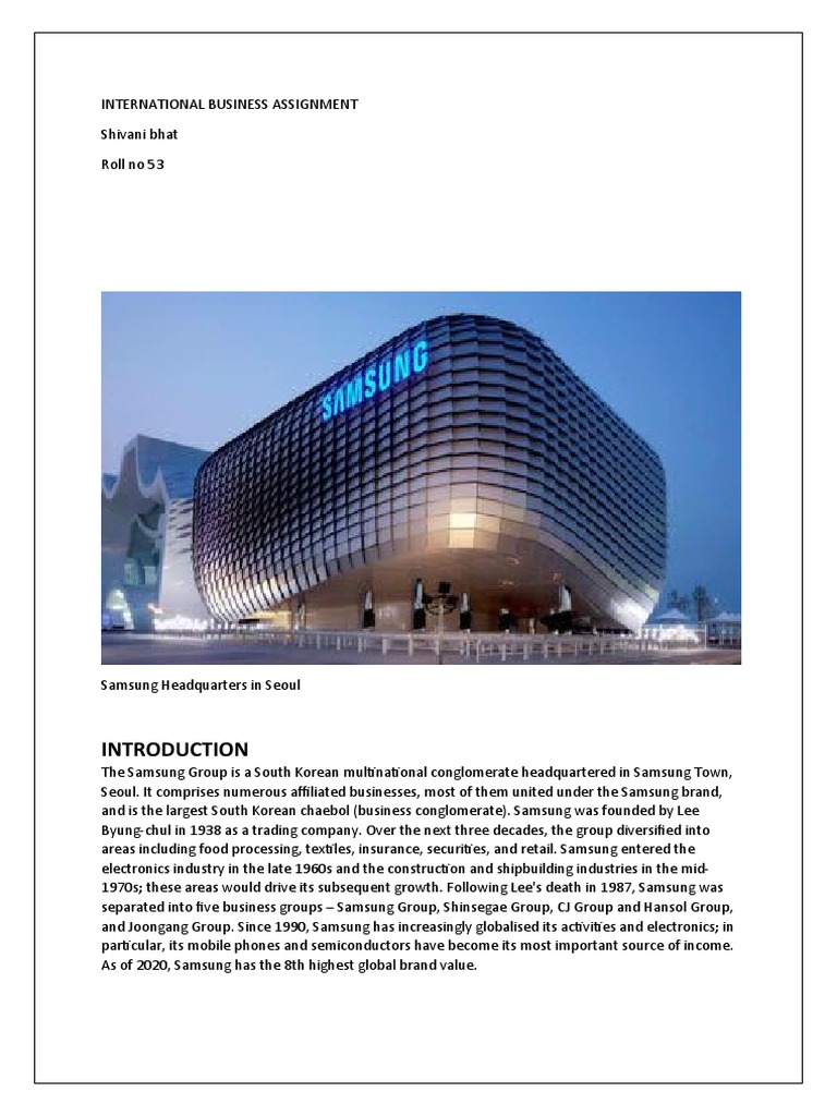 Samsung's Strategies for Global Business Success: Joint Ventures ...