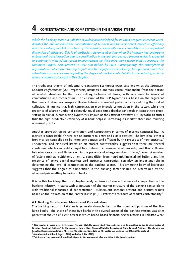 Chapter 4 Concentration and Competition in The Banking Sector | PDF ...
