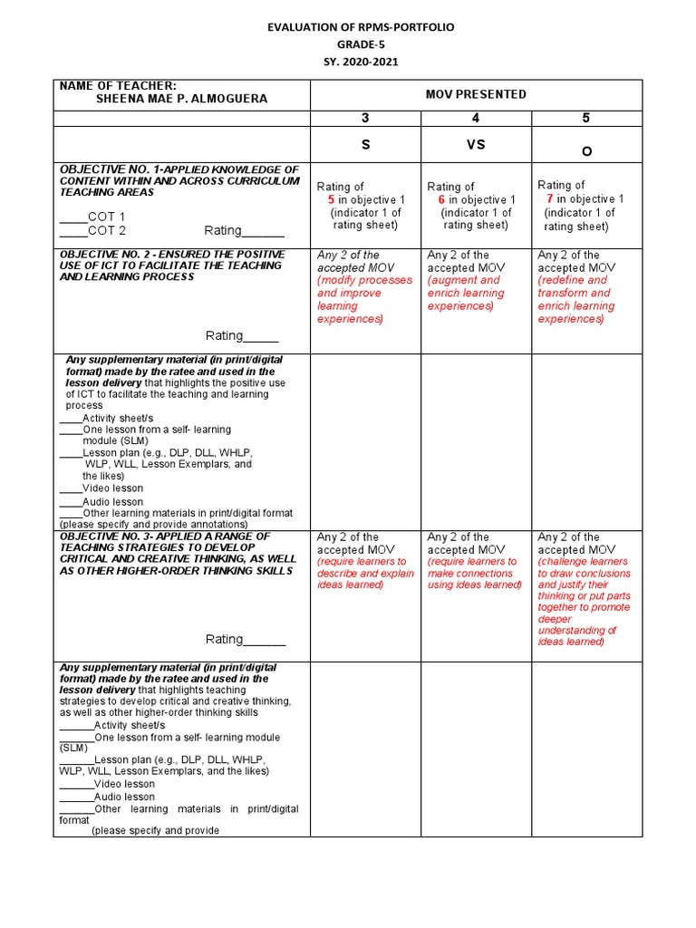 Mov Checklist Ti t3 1 | PDF | Learning | Educational Technology