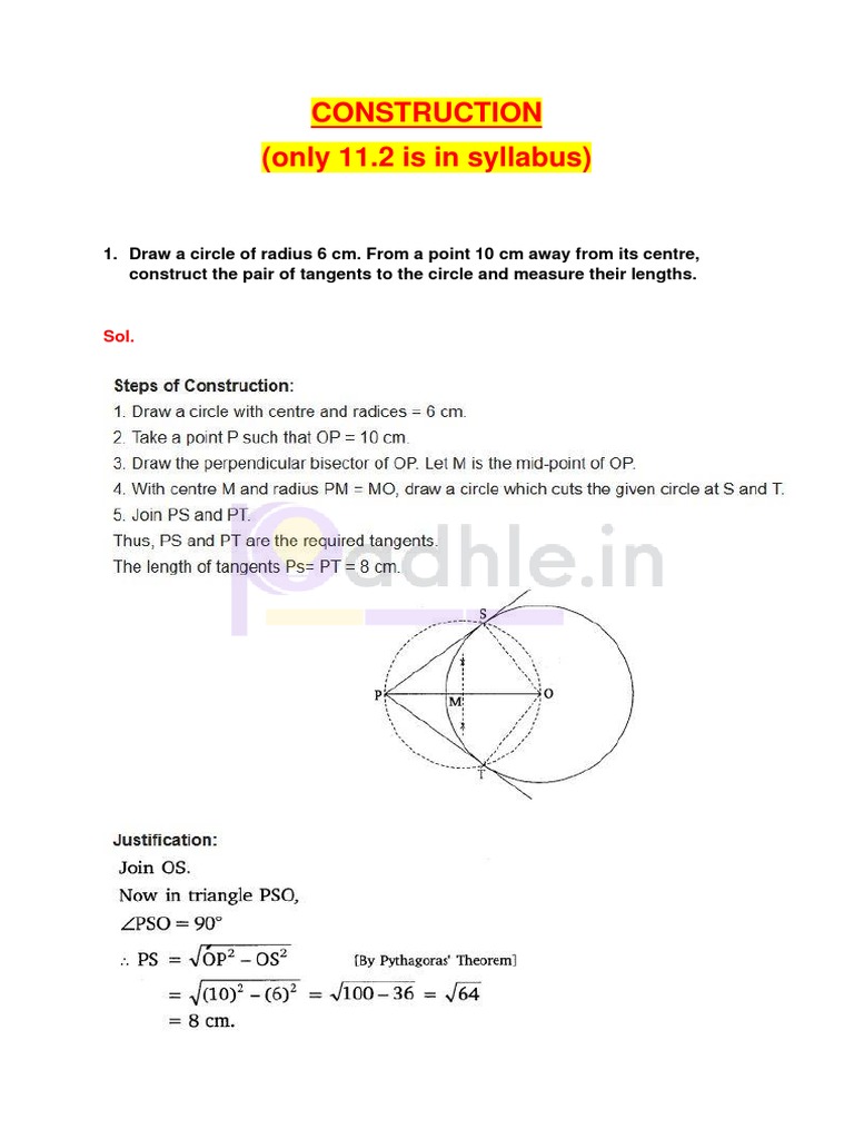 CONSTRUCTIONS Class 10 | PDF