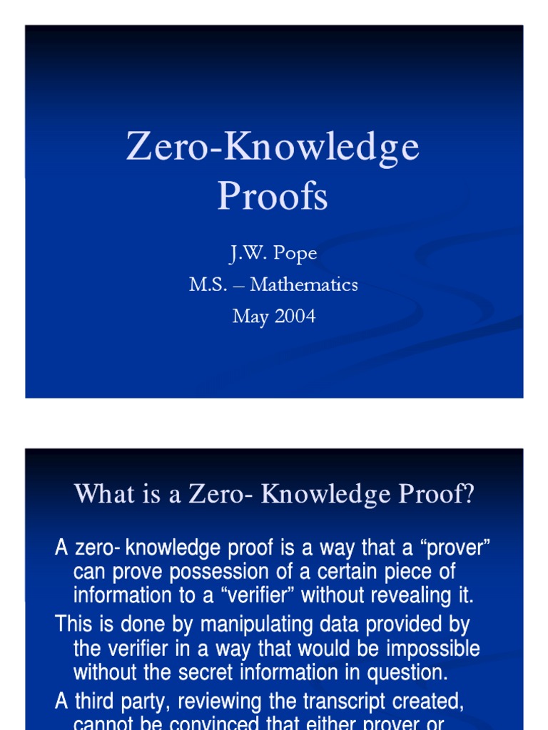 Zero Zero - Knowledge Knowledge Proofs Proofs Proofs Proofs | PDF ...