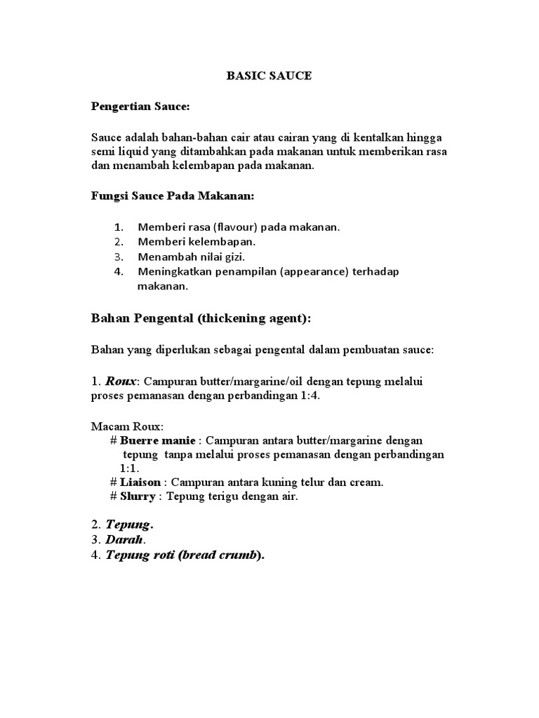Basic Sauce | PDF