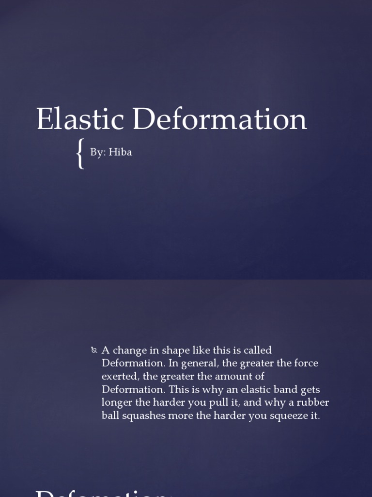 Elastic Deformation Presentation | PDF | Deformation (Engineering ...