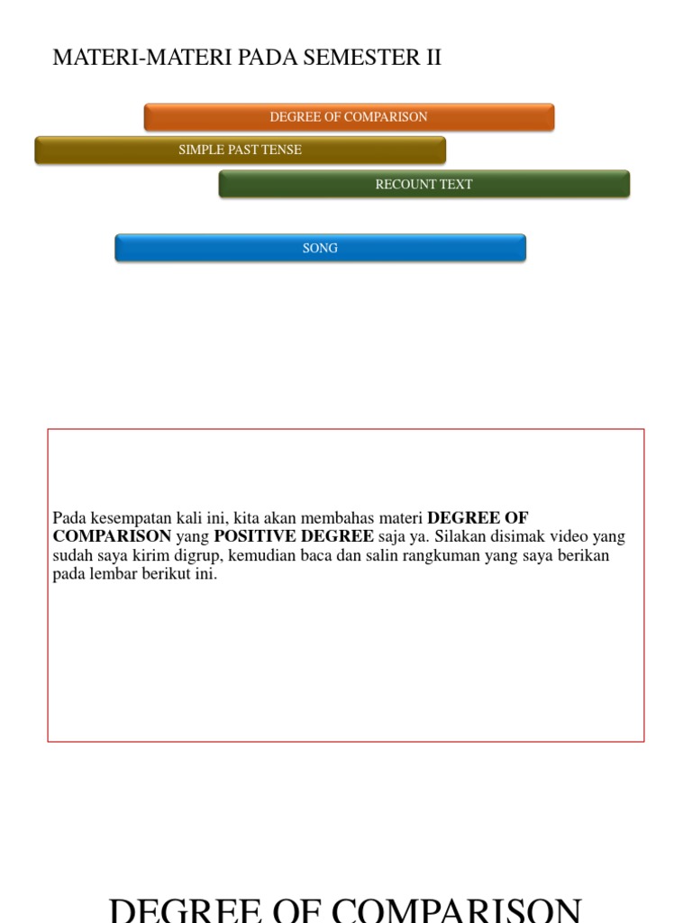 Degree of Comparison - Positive Degree 2 | PDF