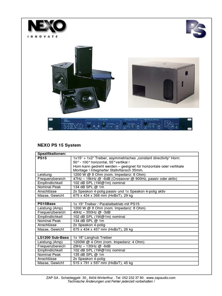 Nexo PS15 System | PDF
