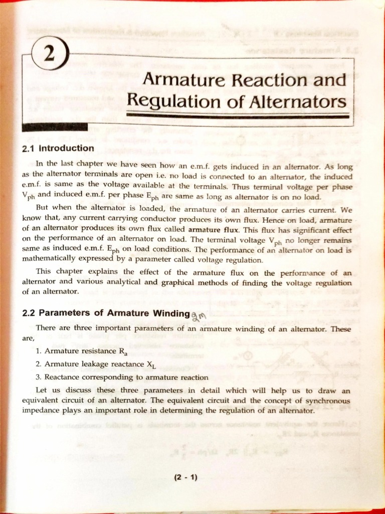 Armature Reaction | PDF | Electrical Impedance | Electrical Resistance And Conductance