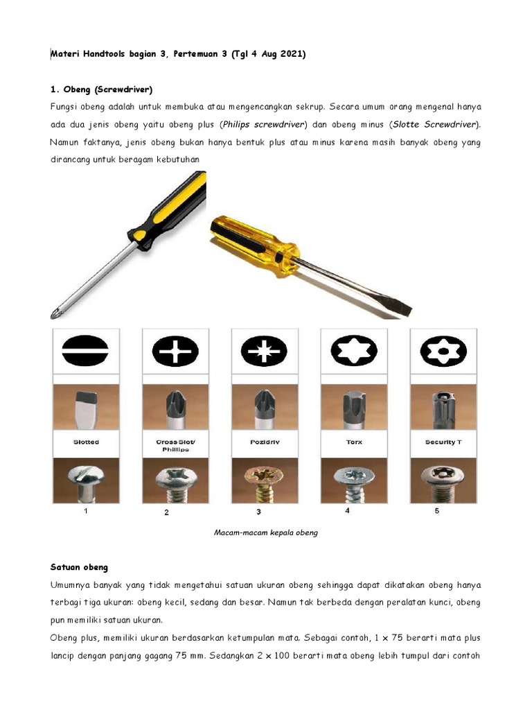Materi Handtools Bag 3 | PDF