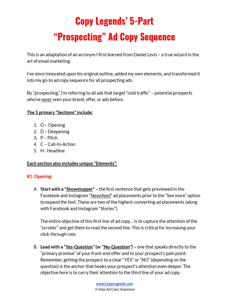 5 Step+Ad+Copy+Sequence+ +2021 | PDF | Communication | Cognition