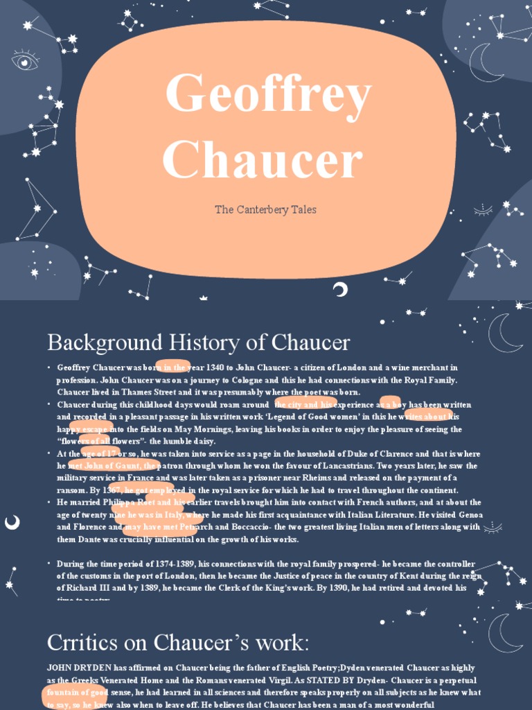 Geoffrey Chaucer: The Canterbery Tales | PDF | Geoffrey Chaucer | The ...