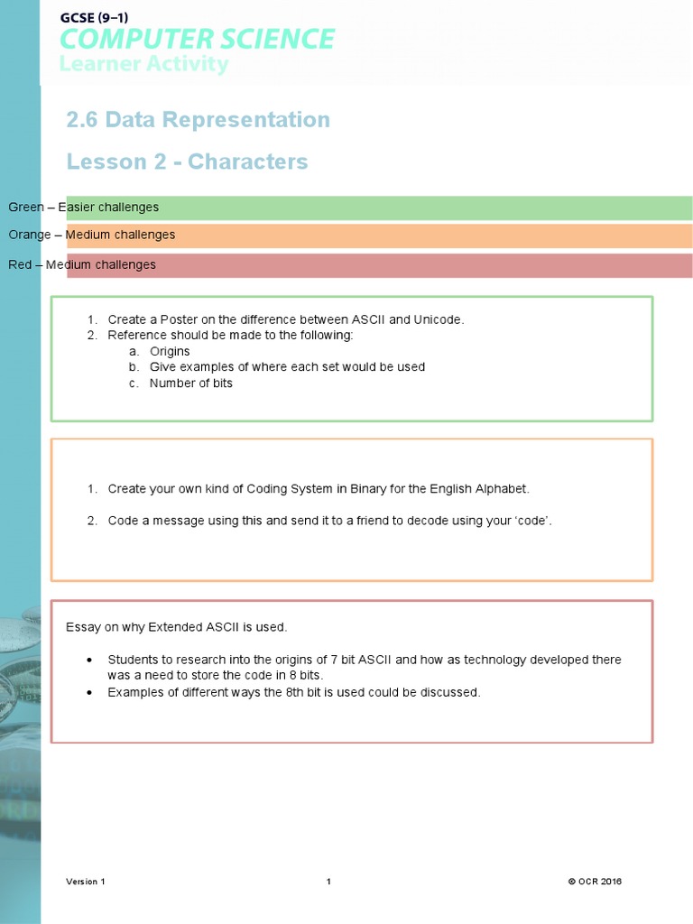 Data Representation L2 Activities v2 | PDF