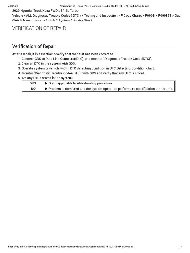 Verification of Repair | PDF