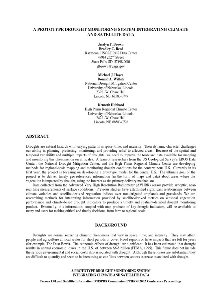 A Prototype Drought Monitoring System in | PDF | Climate | Drought