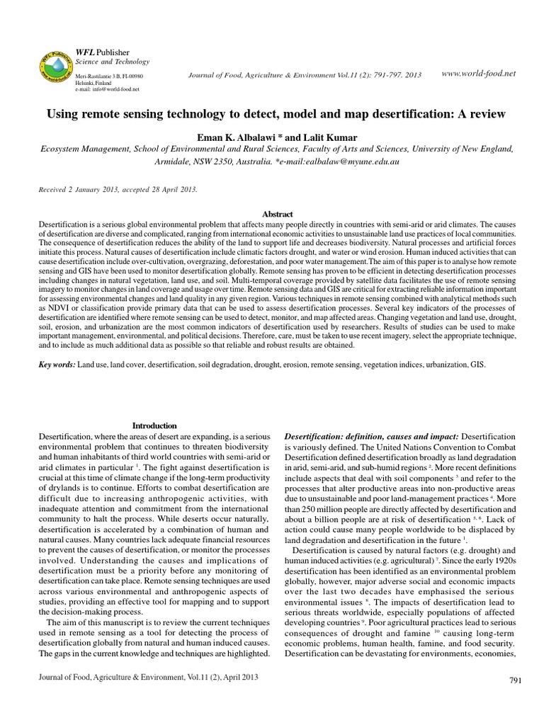 Using Remote Sensing Technology To Detec | PDF | Remote Sensing | Erosion