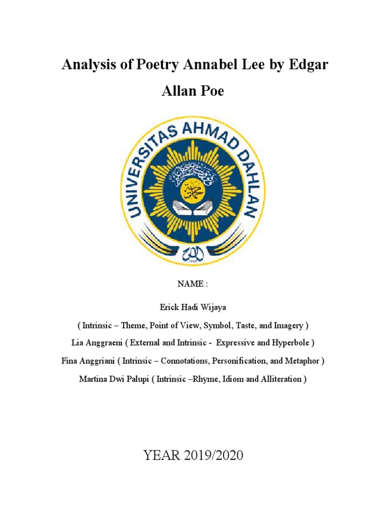 Analysis of Poetry Annabel Lee by Edgar Allan Poe-2 | PDF | Edgar Allan Poe