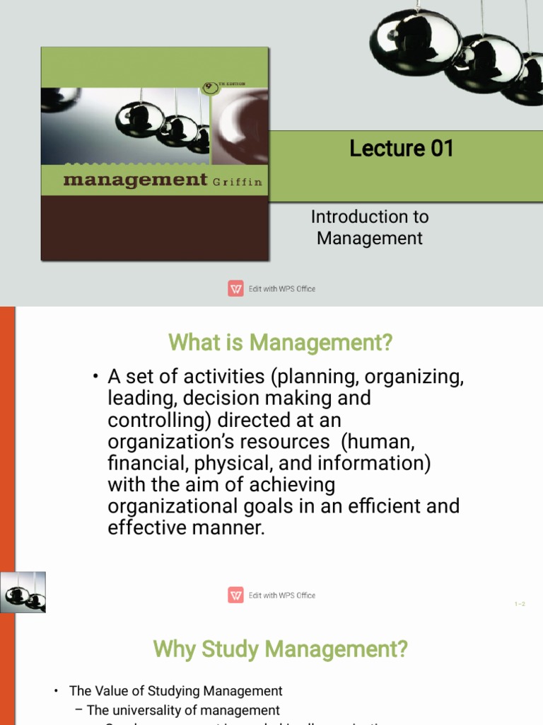 Introduction To Management | PDF | Planning | Decision Making