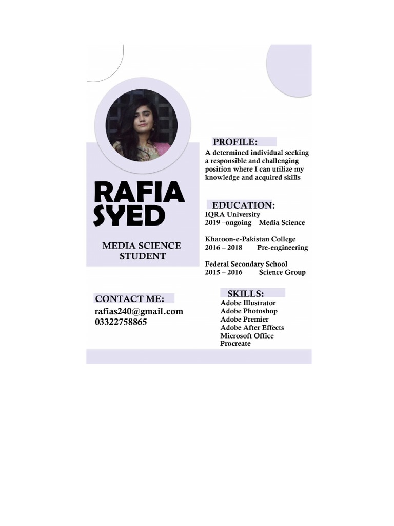 Rafia Syed CV | PDF